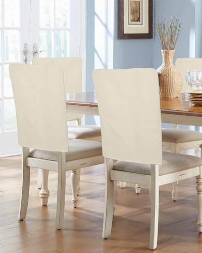 Amazon.com: Anzona Cream Beige Chair Back Covers for Dining Room ...