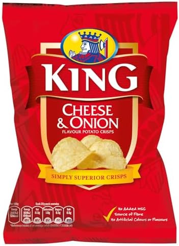 Amazon.com: King Cheese & Onion Flavour Potato Crisps (16 x 37g pack)