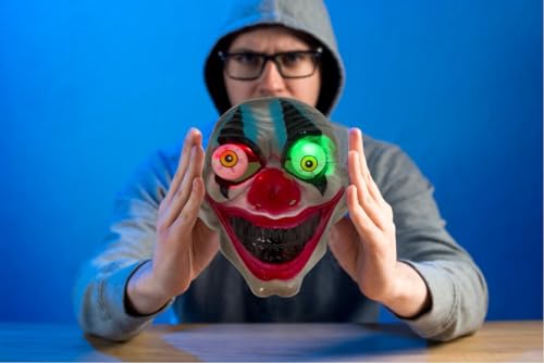 Scary Joker LED Mask – Moving Eyes, 3 Modes LED, ABS, One Size ...