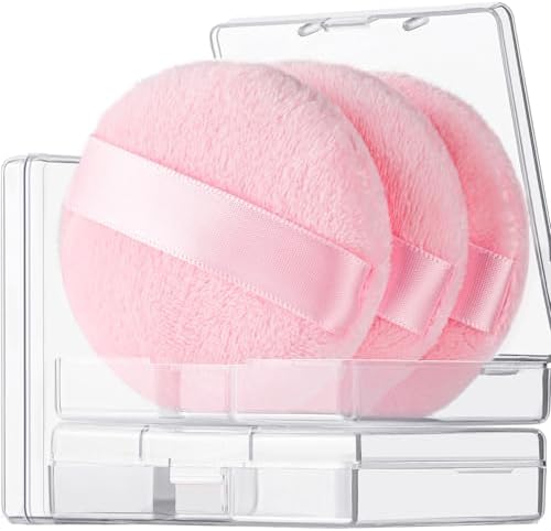 Amazon.com: Teenitor 3Pcs Pink Powder Puff, 2.36 Inch Powder Puffs for ...
