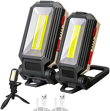 CIWIC 2pack LED Rechargeable Work Light/Flashlight, 4 Modes 180° Rotate ...