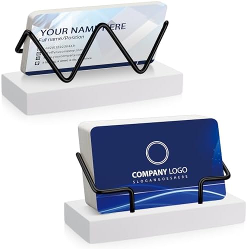 Amazon.com : Amyhill 2 Pieces Wood Business Card Holder for Desk Wooden ...