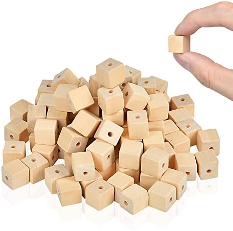 Amazon.com: Supkiir Wood Craft Cubes, 100Pcs Wooden Craft Blocks with ...