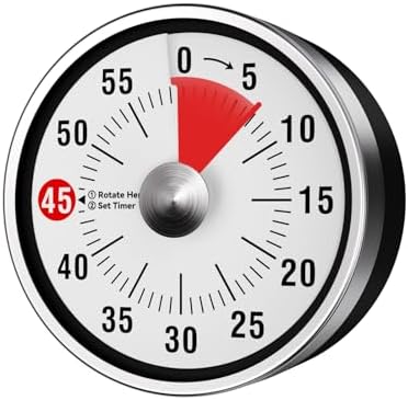 Mechanical Kitchen Timer, 60 Minute Visual Timers for Home Cooking ...