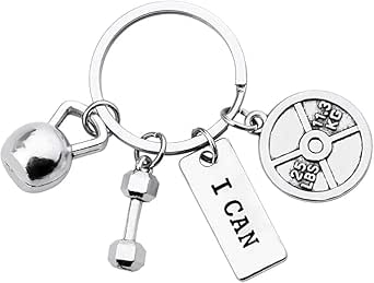 I Can Weight Plate Barbell Dumbbell Keychain Sports Keychains Fitness ...