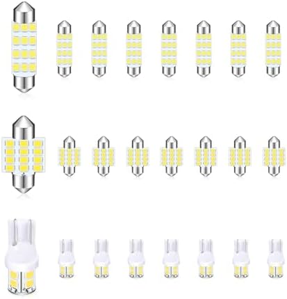 Amazon.com: Sylvil 24 PCS LED Car Bulb Kit Set, T10 31 mm 42 mm LED Interior Replacement Bulbs ...