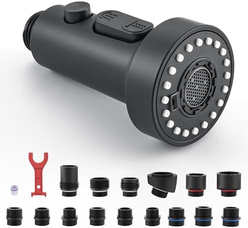 Amazon.com: ALEASHA Pull Down Kitchen Faucet Spray Head Replacement, 3 ...