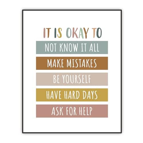 Amazon.com: It Is Okay To Be Yourself, Boho Classroom Wall Decor ...