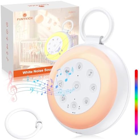 Amazon.com: FUNYKICH Portable Sound Machine with Night Light, Travel ...