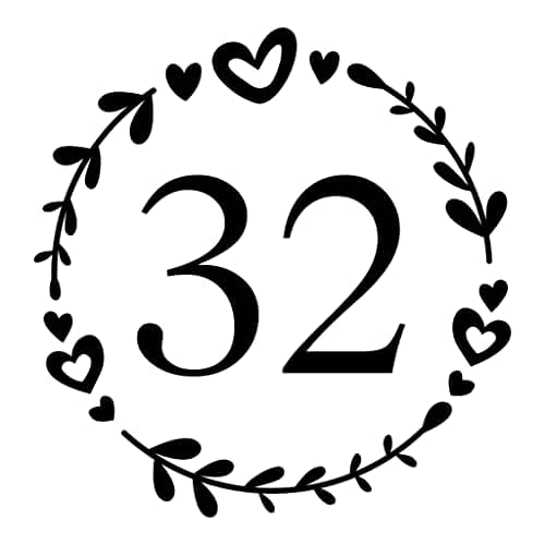 Heart Wreath House Number, Vinyl Decal Sticker, Victorian Front Door ...