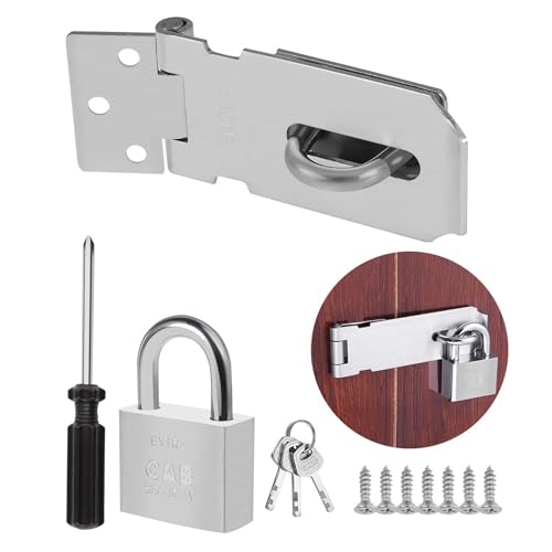 Heavy Padlock Hasp, 4 Inch Door Lock Door Latch Hasp Stainless Steel ...