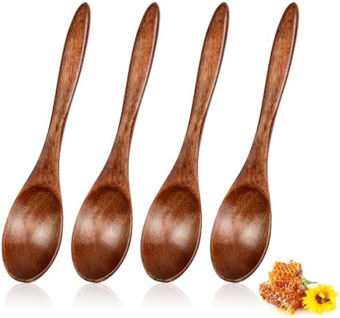 Amazon.com: cobee 5.9 Inch Small Wooden Spoons, 4 Pack Wooden Honey ...