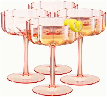 Amazon.com: Khen Hot Pink Martini Glasses | Set of 2 | Magenta & Blush ...