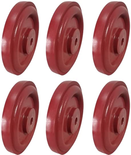 SimpliKart Polymer Dark Red Trolley Wheel (4 x 1 inch) | Set of 6 ...