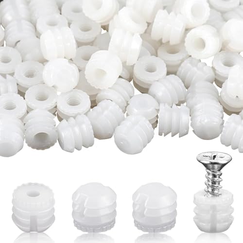 100Pcs Plastic Hinge Dowel Inserts 4x8mm Hinge Expansion Dowels for ...