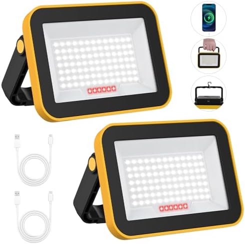 2 Pack Led Work Light Rechargeable Portable Work Light SMD LED Super ...