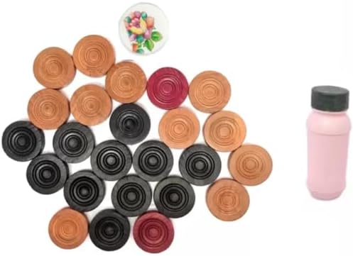Buy Wooden Carrom coins (24 Coins) with 2 Design Printed Stricker (5mm ...