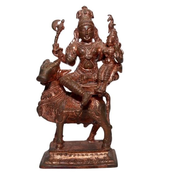 Buy Decorative Copper pradosha Murthy, Shiva Parvati with Nandi Hindu ...