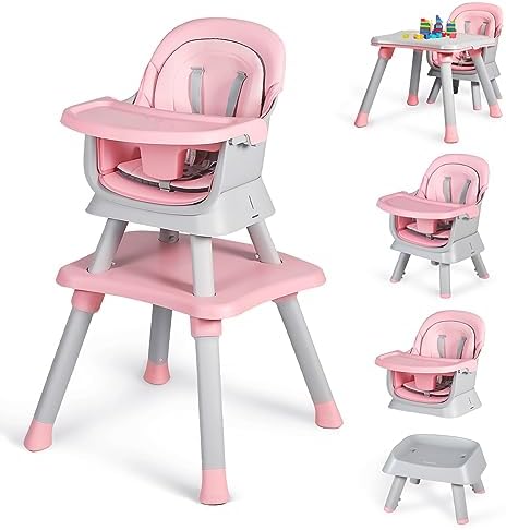 Amazon.com : Kinder King 8 in 1 Baby High Chair, Coverts to Dining ...