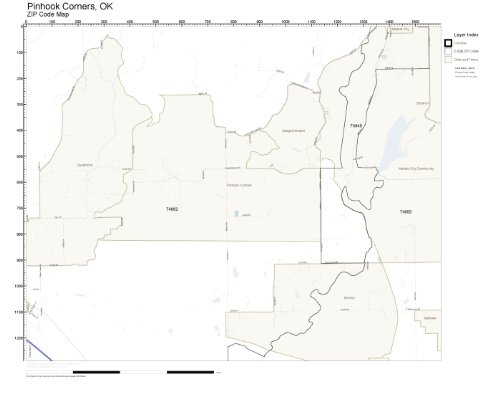 Amazon.com : ZIP Code Wall Map of Pinhook Corners, OK ZIP Code Map ...