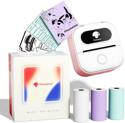 Amazon.com: Phomemo Sticker Printer - Y02C Mini Pocket,Portable Thermal ...