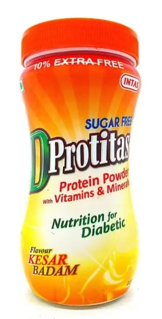 D Protitas Sugar Free Protein Powder In Kesar Badam Flavour : Amazon.in ...