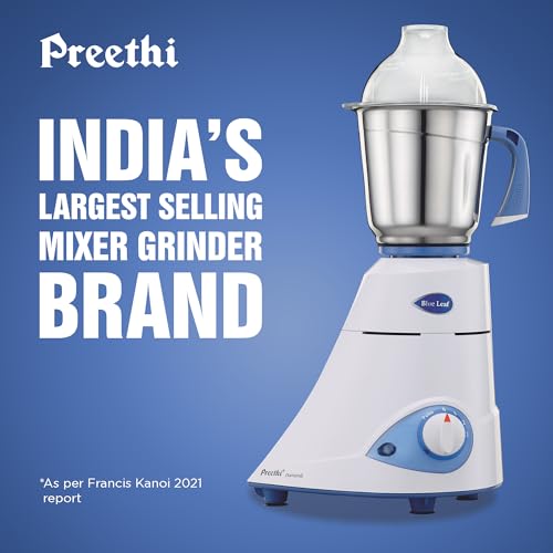 Preethi Blue Leaf Diamond MG-214 mixer grinder 750 watt (Blue/White), 3 ...