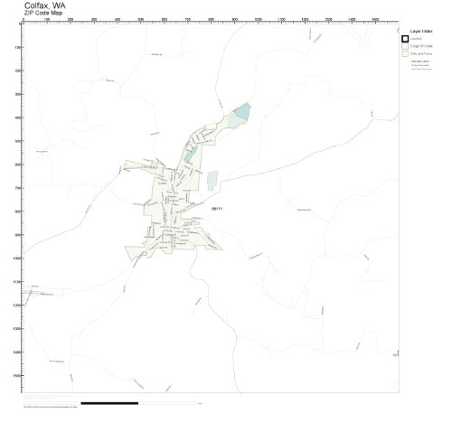Amazon.com : ZIP Code Wall Map of Colfax, WA ZIP Code Map Not Laminated ...