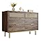 ModernLuxe Sideboard Storage Cabinet with 6 Drawers, Rattan Lattice ...