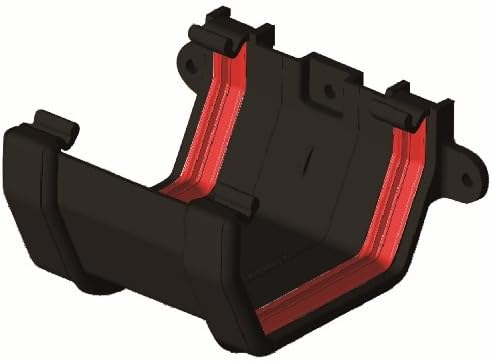 Gutter Union Joint Bracket Black Square Gutter : Amazon.co.uk: DIY & Tools