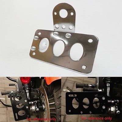 Chrome Horizontal Vertical Side Mount License Plate Tail Light Bracket ...
