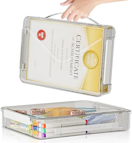 Amazon.com: MSHOMELY 2 Packs A4 File Box Portable Project Case with ...