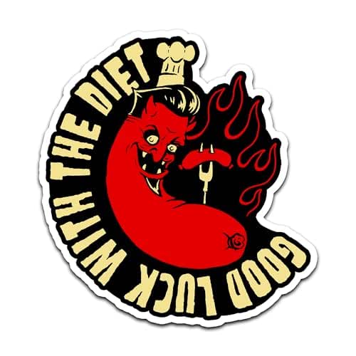 Amazon.com: 4" Funny BBQ Sausage Sticker Devil Demon Cook Bratwurst ...
