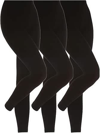 HEAT HOLDERS - 3 Pair Multipack Thermal Fleece Lined Leggings for Winter | Womens Thick Opaque ...