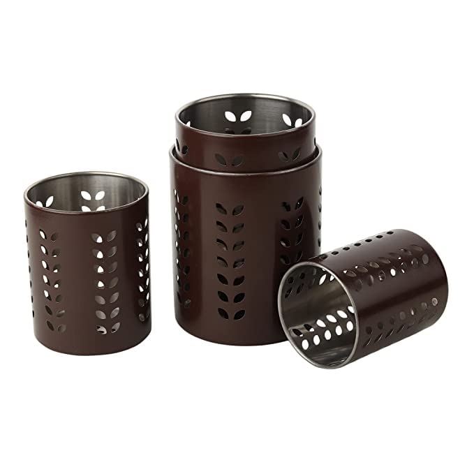 CINDER SIFTERS Stainless Steel Leaf Design Multipurpose Cutlery Stand ...