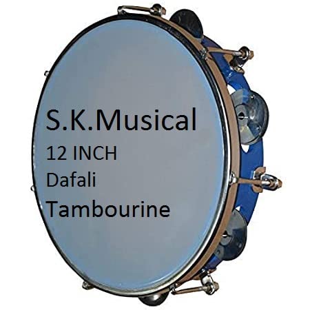 12 INCH Full Size Dafali/Tambourine with Fibar Head Hand Percussion ...