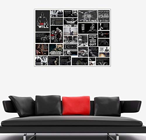 PRINTELLIGENT Gym Inspirational Poster Multicolour Non Tearable Self ...