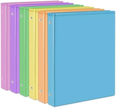 Filexec 6492, 1" Frosted Ring Binder, Set of 6, 6 Assorted Colors ...