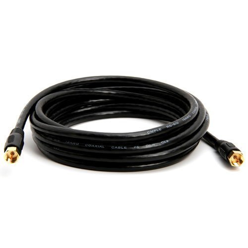 Wideskall 25' Feet 18 Gauge RG6U Double Shielded Coaxial Cable Black ...