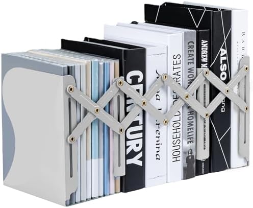 Worephu Adjustable Bookends, Metal Scalable Book Ends, Retractable Book ...