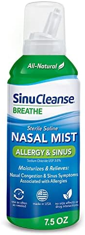 Amazon.com: SinuCleanse Allergy & Sinus Sterile Saline Nasal Mist, Instantly Moisturizes ...