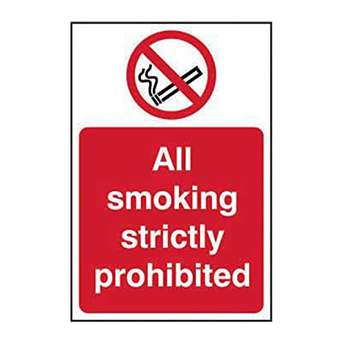 All Smoking Strictly Prohibited Large Sign, Non Adhesive Rigid 1mm PVC ...