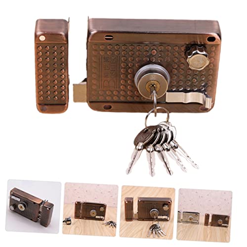 Rim Lock and Handle Set Traditional Brass Rim Lock Set Surface Door ...