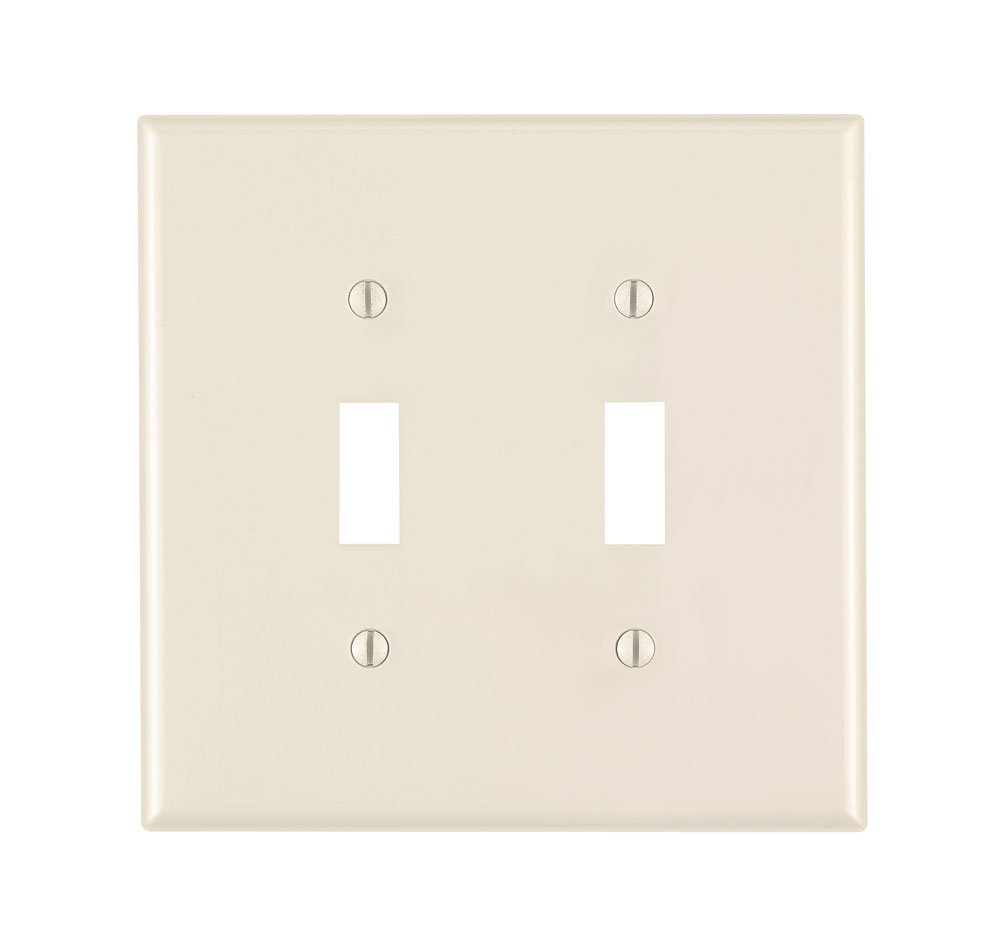 Leviton PJ2-T 2-Gang Toggle Switch Wallplate, Midway Size, Light Almond ...