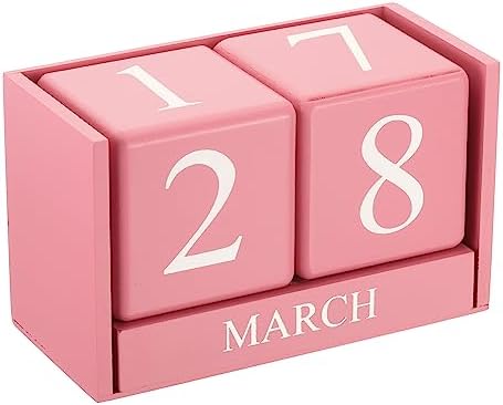 Amazon.com : PATIKIL Vintage Wood Block Perpetual Calendar, Reusable ...