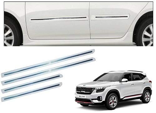 Neeb Traders Kia Seltos Car Door Side Beading White with Chrome line ...