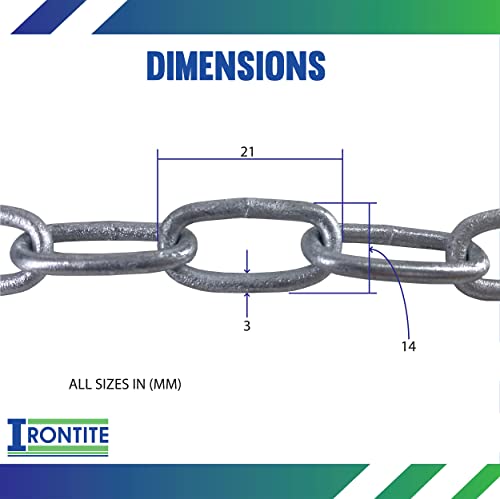 IRONTITE Heavy Duty 3mm Metal Chain Link 1M – 30M Long, Hot Dipped ...