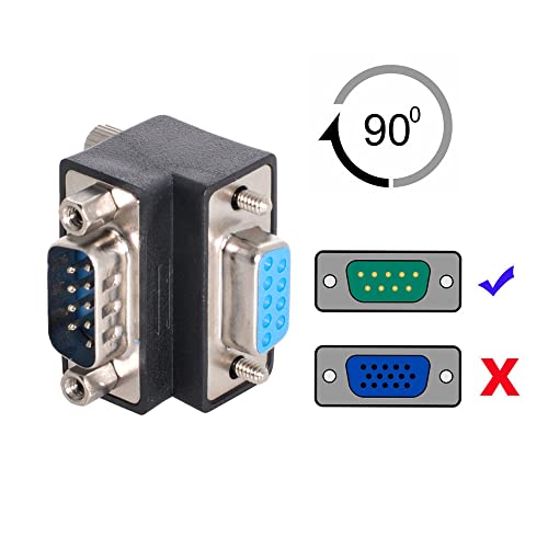 NFHK D-Sub RS232 9Pin DB9P Male to Female Up Angled 90 Degree Extension ...