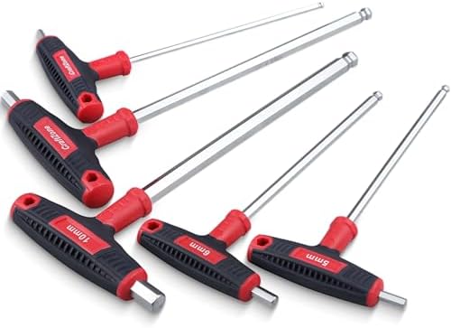 5-Piece T-Handle Ball End Hex Key Wrench Set – T-Handle Allen Wrench ...