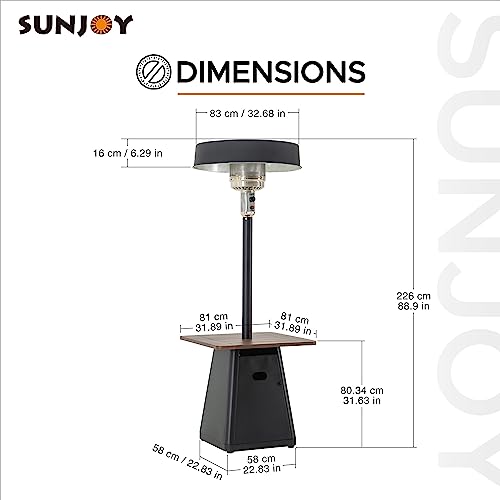 Sunjoy Patio Heater, 40000 BTU Portable Freestanding Steel Frame ...